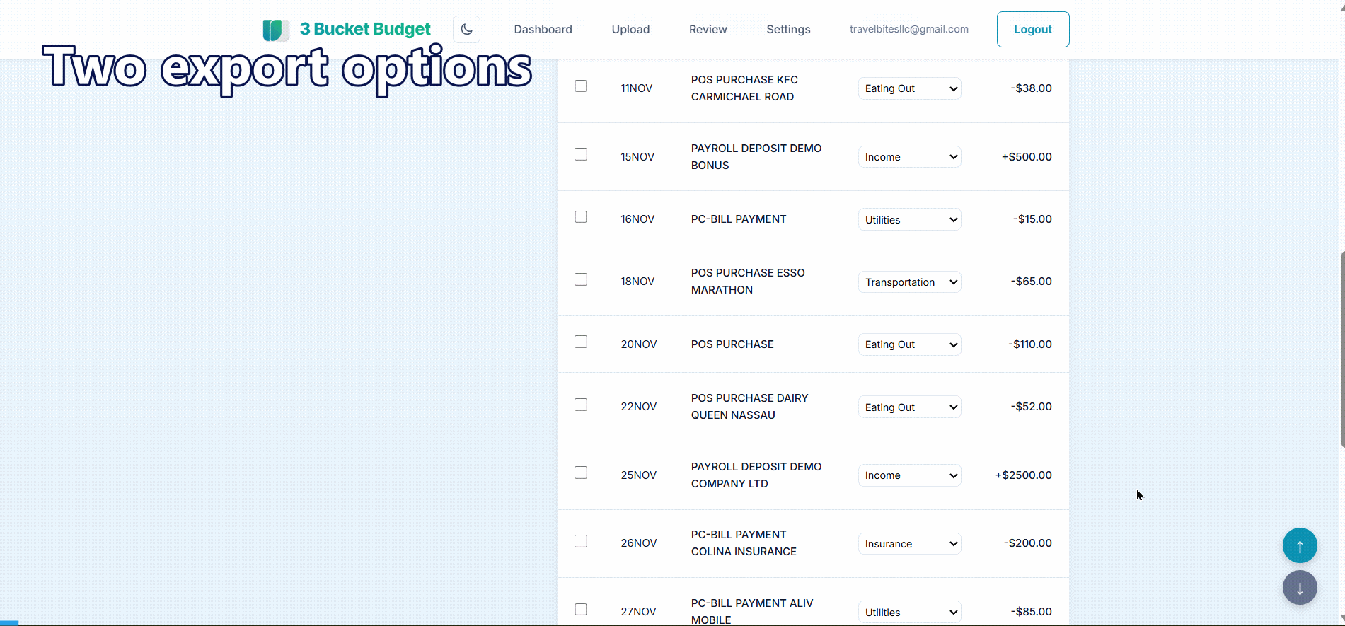 Welcome - 3 Bucket Budget