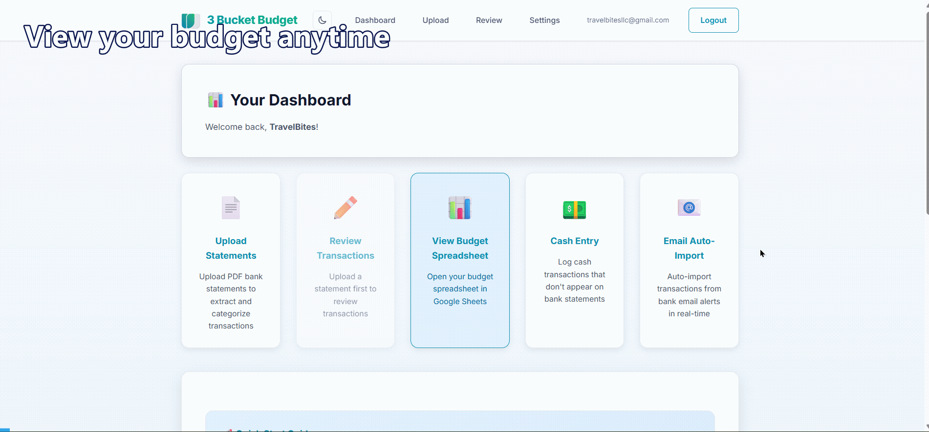 Welcome - 3 Bucket Budget